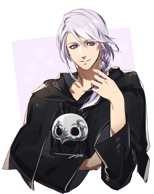 Safebooru - 1boy bangs bishounen black capelet black robe border braid ...