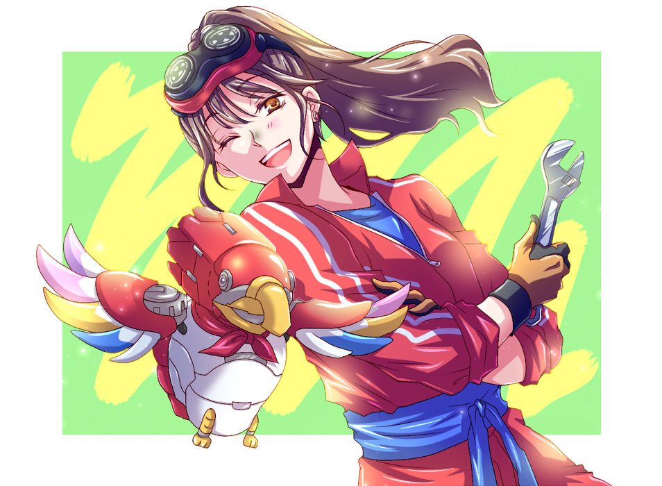 Safebooru - 1girl alluring bird brown eyes brown hair flint goldtsuiker ...