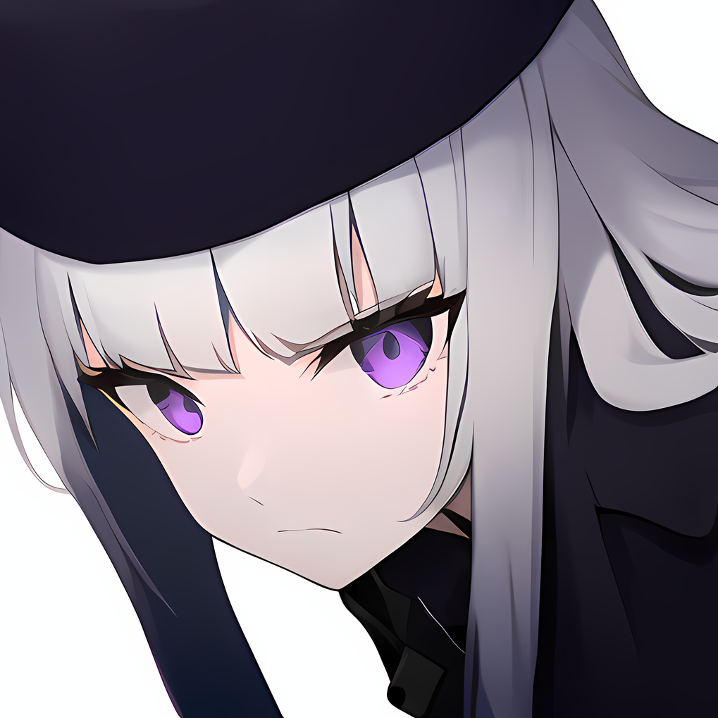Safebooru - 1girl ai-generated annoyed bangs beret blunt bangs closed mouth gradient gradient ...