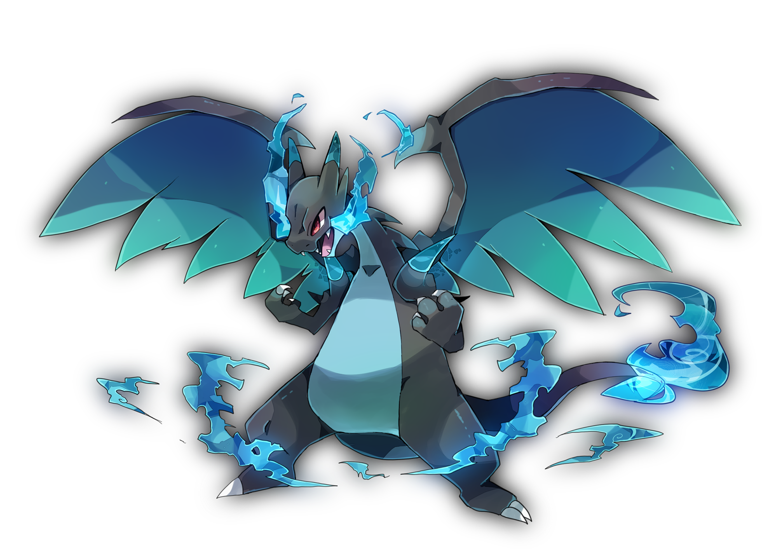 Safebooru - animal focus blue fire blue wings breathing fire charizard ...