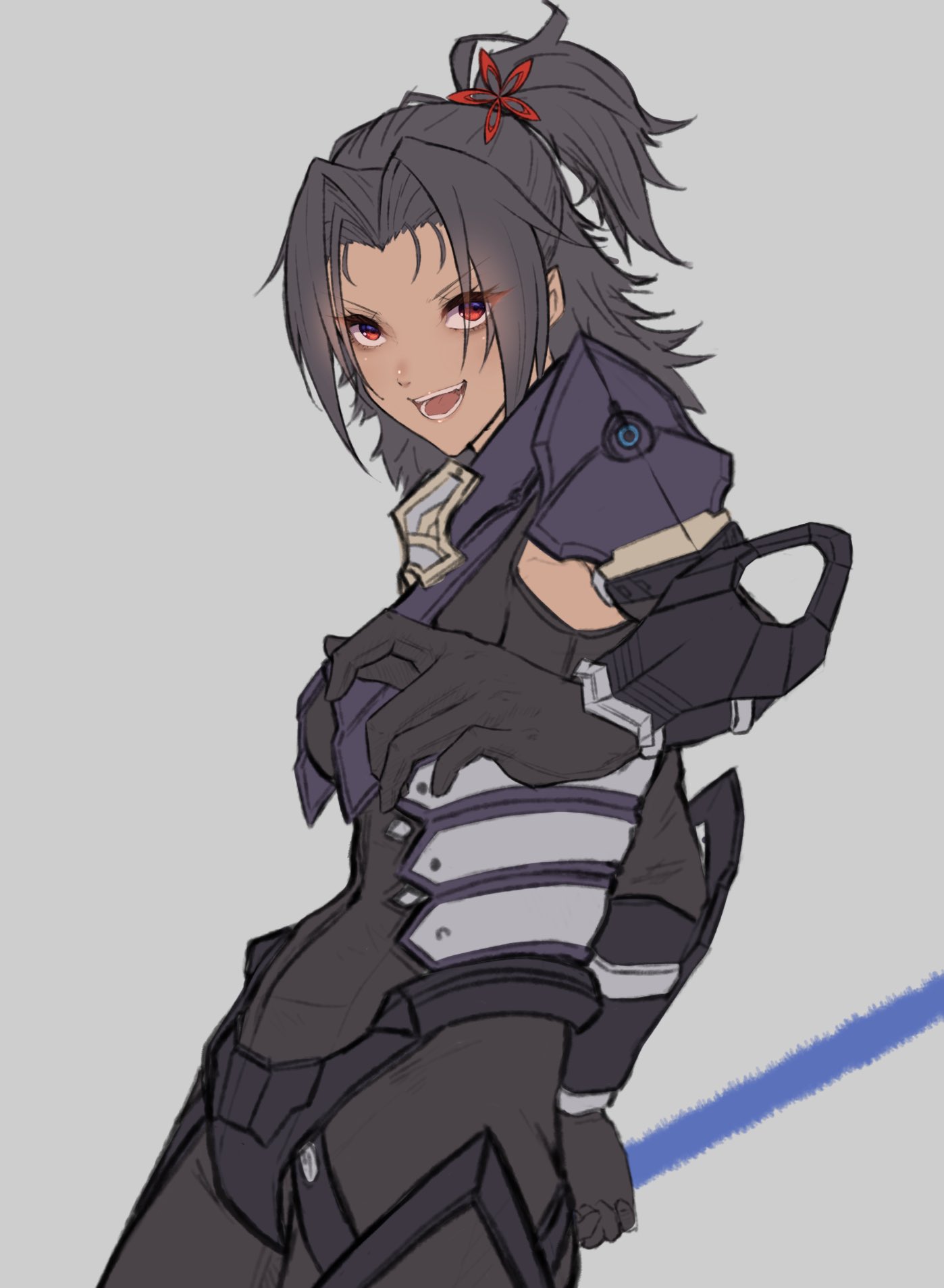 Safebooru - 1girl armor ashera (xenoblade) black hair breasts dark-skinned female dark skin ...