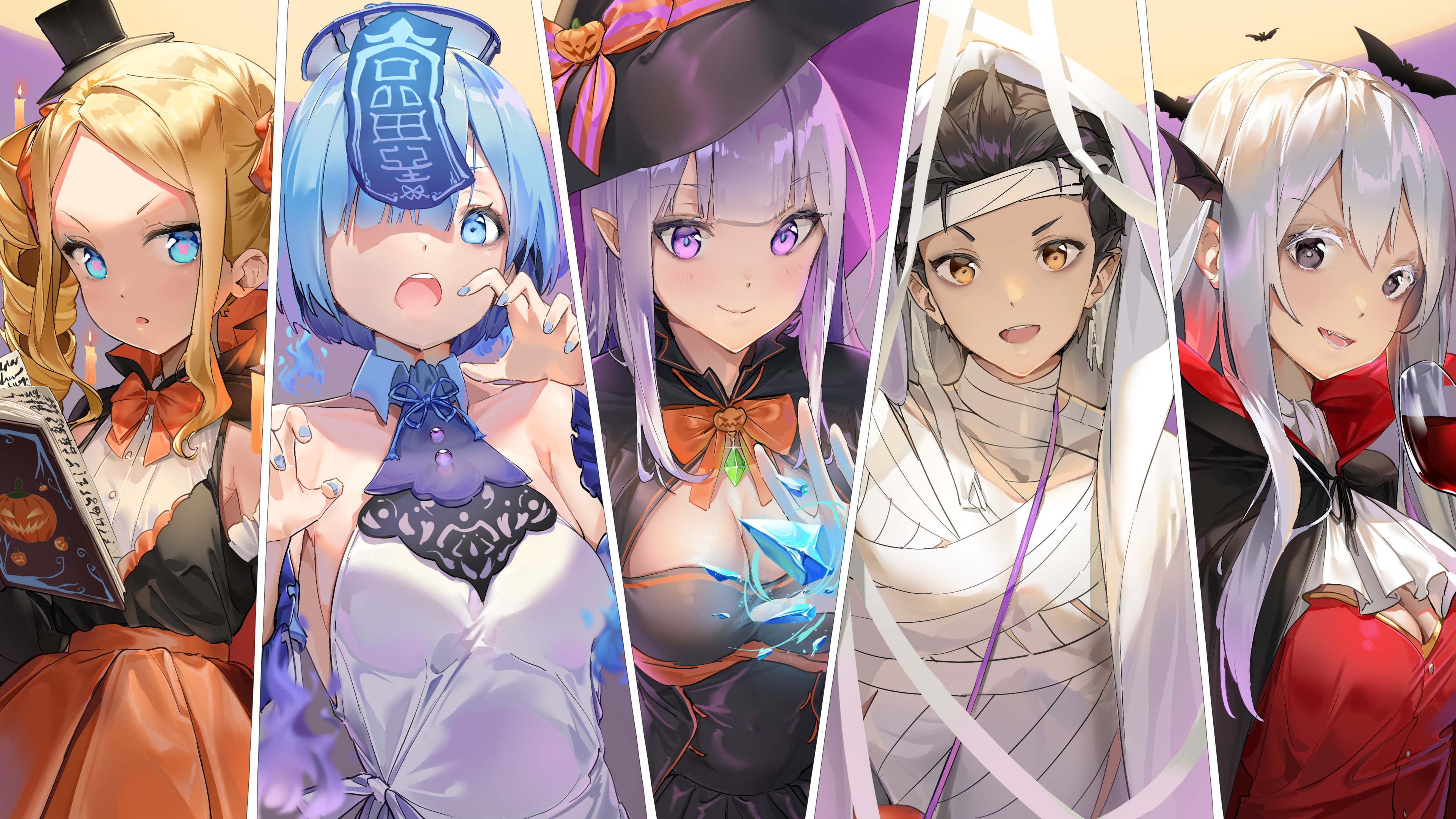 Safebooru - absurdres bangs beatrice (re:zero) black capelet black dress breasts capelet colored ...
