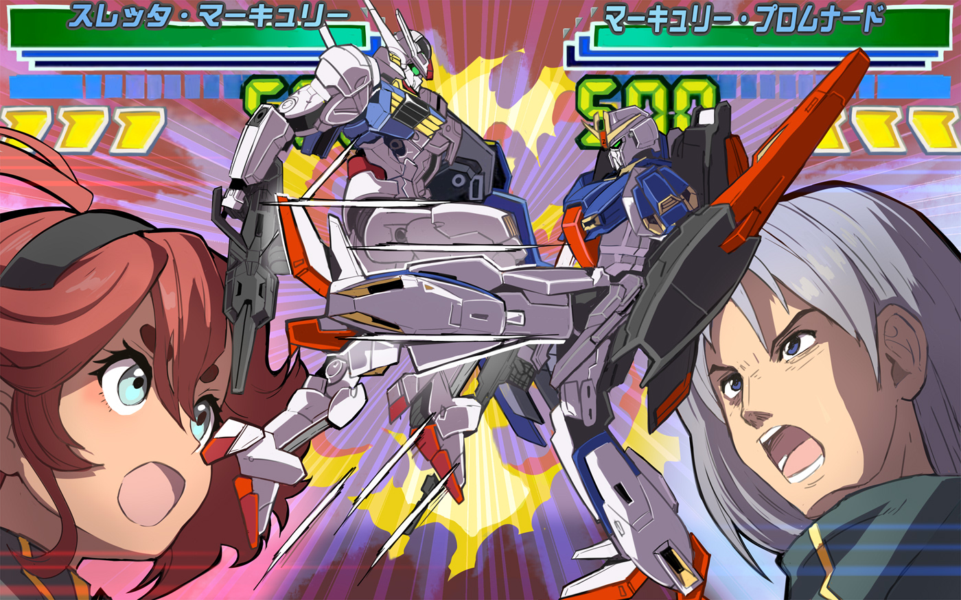 Safebooru - 1boy 1girl ahoge bangs beam rifle black hairband blue eyes close-up commentary ...