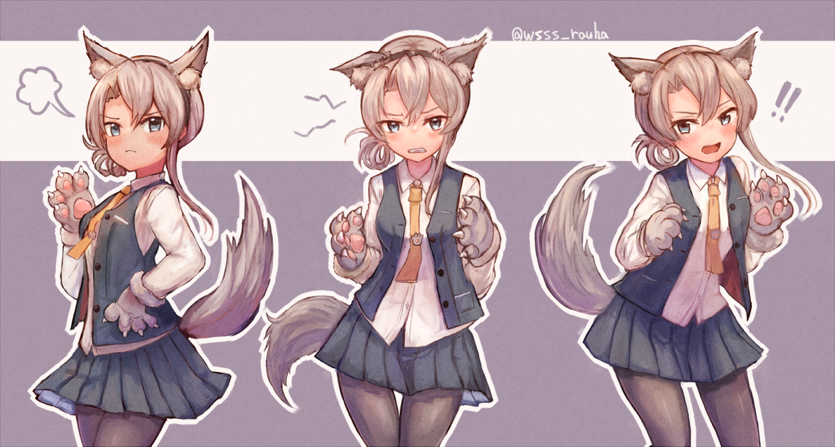 Safebooru - 1girl adapted costume animal ears animal hands asymmetrical hair bangs black ...