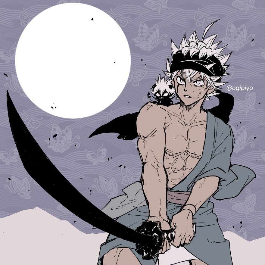 Safebooru - asta (black clover) black clover black headband demon full moon headband holding ...