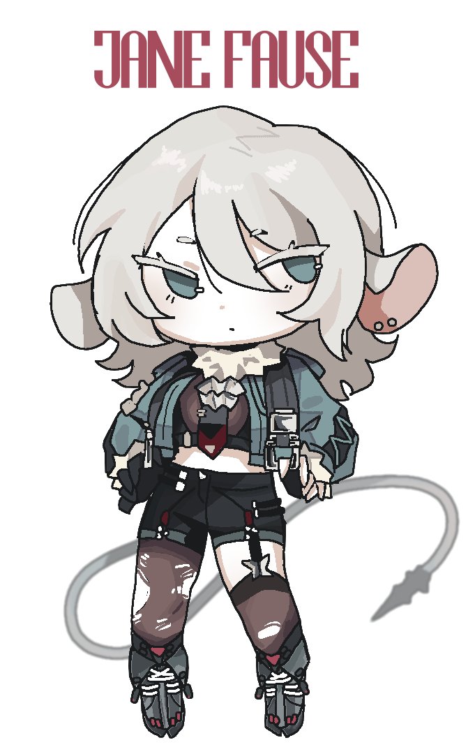 Safebooru - 1girl animal ears black shirt black shorts blue jacket ...