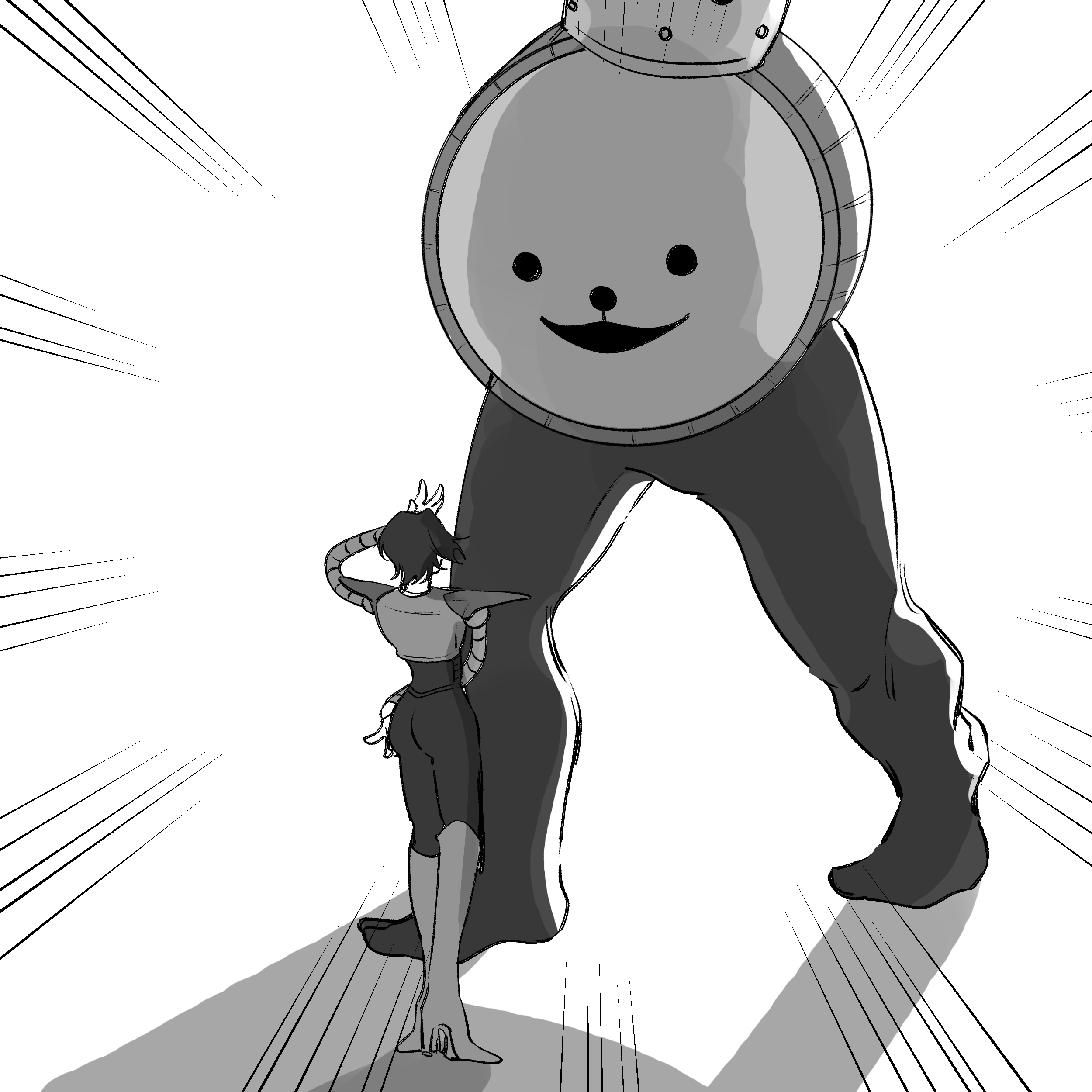 Safebooru - 1boy absurdres androgynous android back c. round emphasis ...