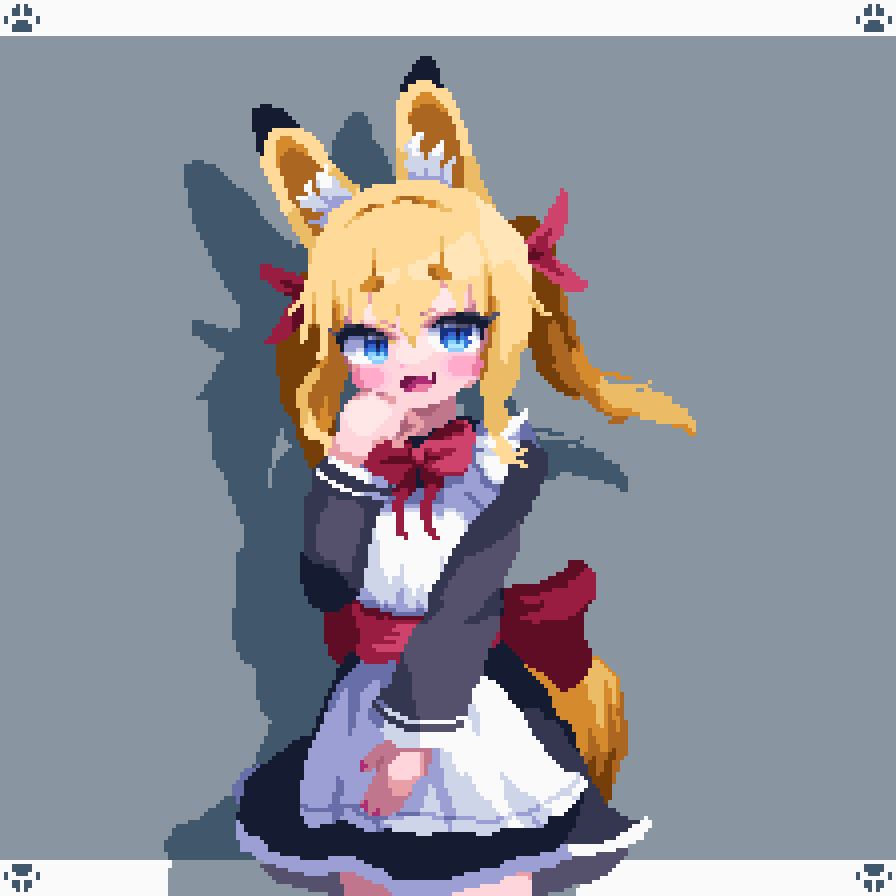 Safebooru - 1girl animal ears animated animated gif apron birdman46049238 blonde hair blue eyes ...