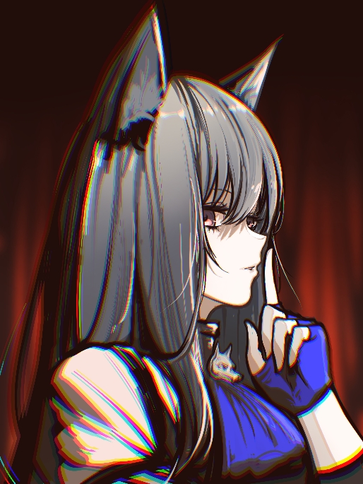 Safebooru - 1girl animal ears arknights ascot bangs black hair blue ...