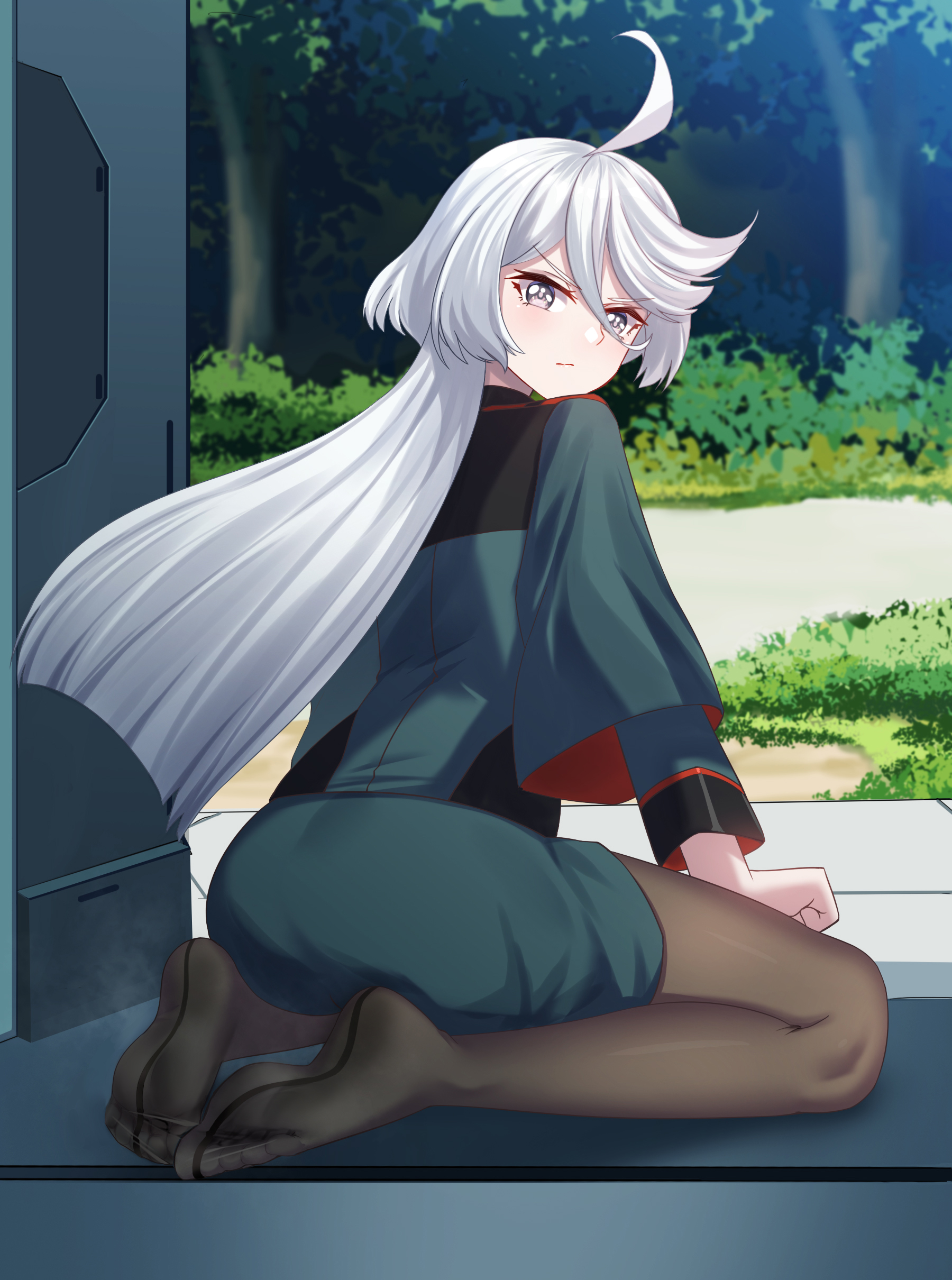 Safebooru - 1girl absurdres bangs black footwear black pantyhose black thighhighs boots cang se ...