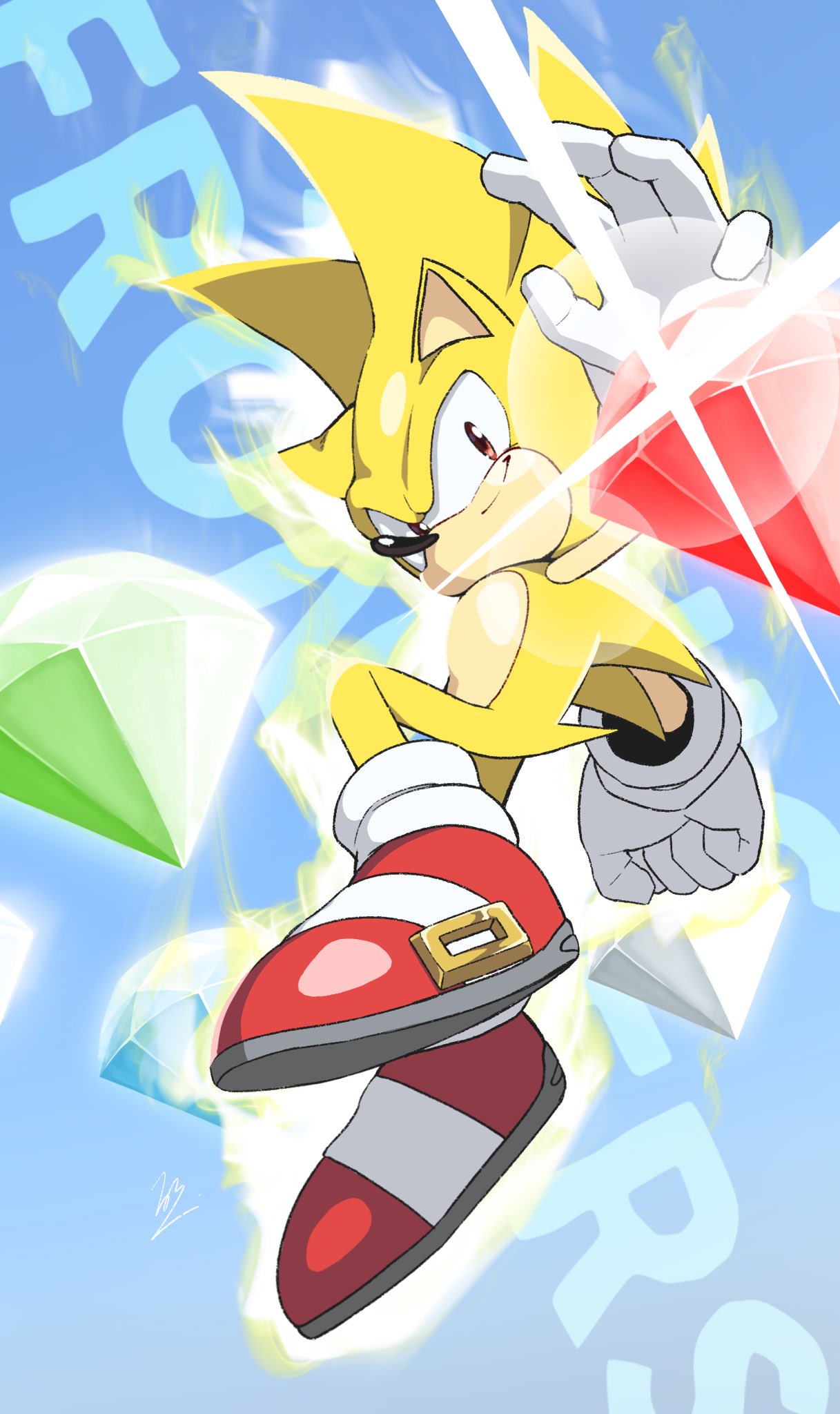 Safebooru - 1boy animal nose aura banel springer chaos emerald closed ...