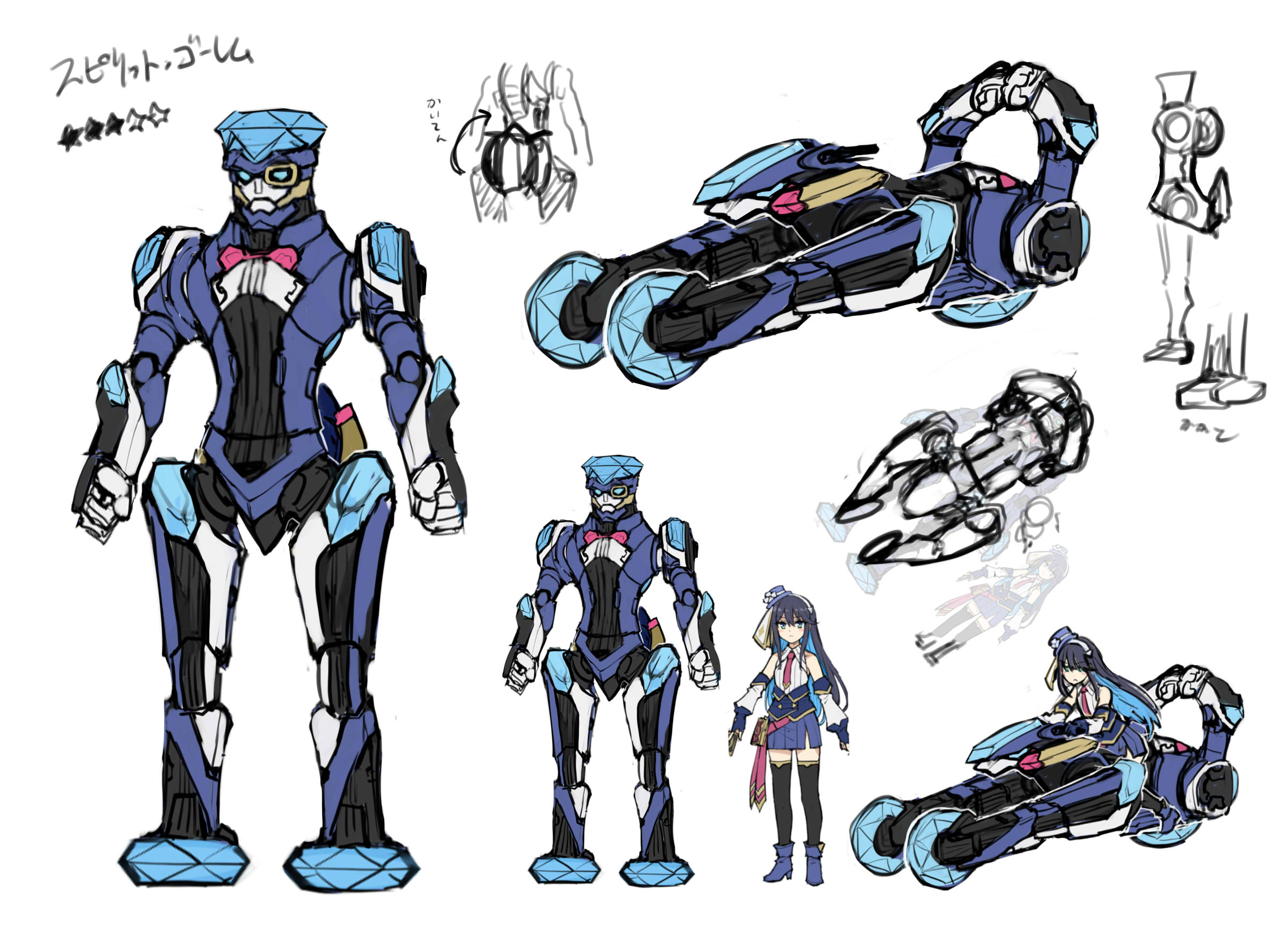 Safebooru - 1girl bangs bare shoulders black hair black thighhighs blue eyes blue footwear blue ...