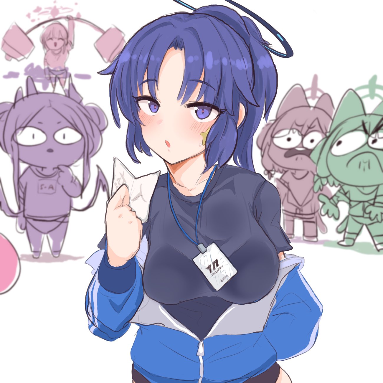Safebooru - 5girls blue archive breasts buruma chibi gym uniform halo ...
