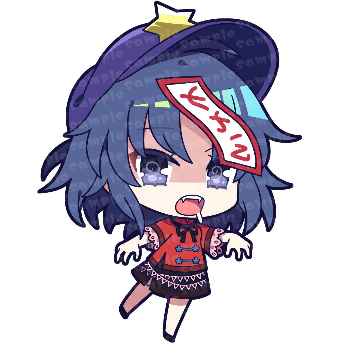 Safebooru - 1girl black eyes black hair black skirt cabbie hat chibi ...