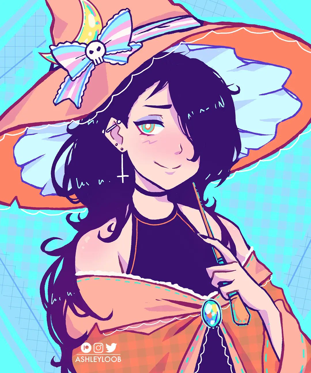 Safebooru - 1girl aqua eyes ashleyloob barbell piercing black camisole ...