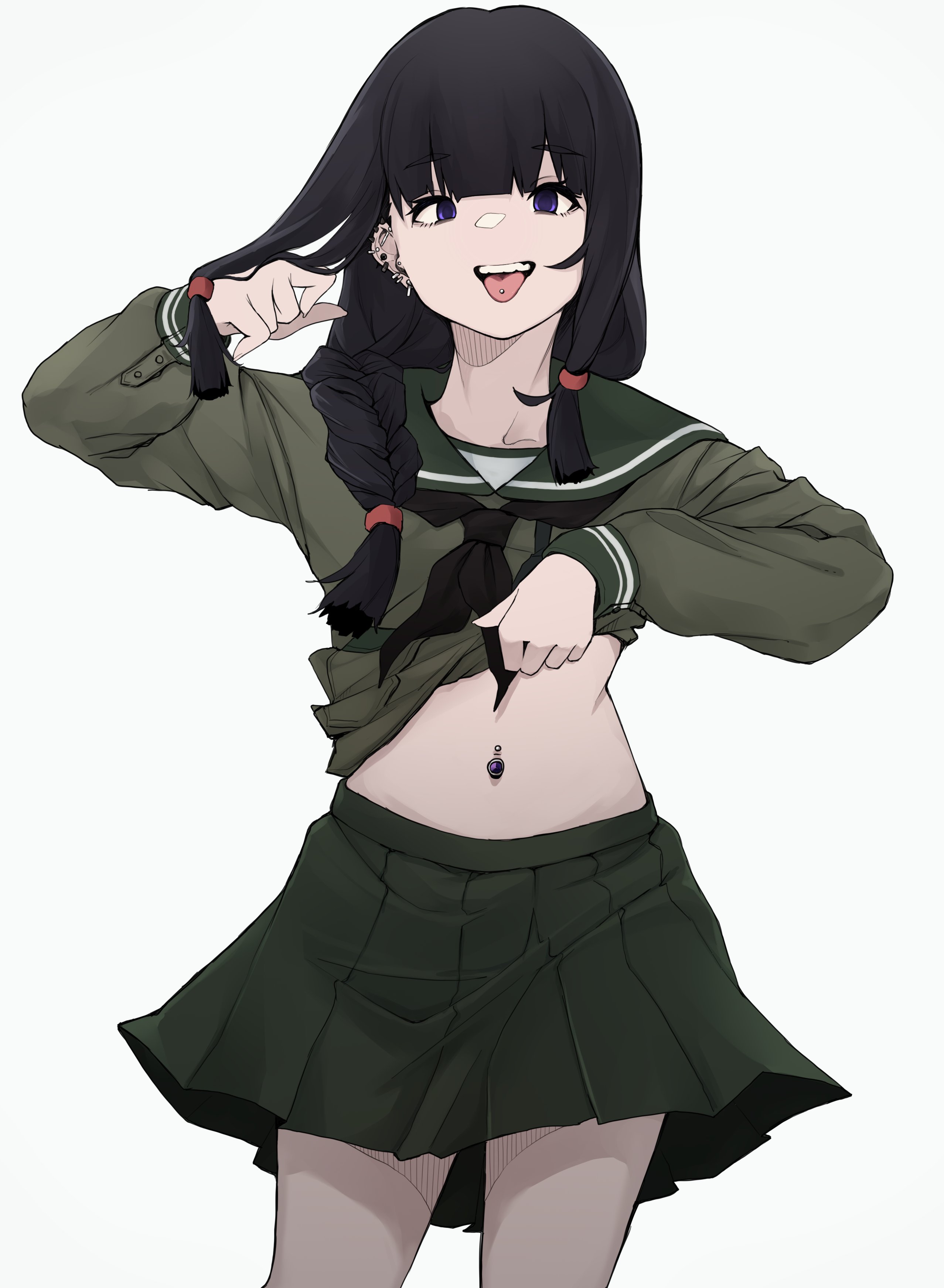 Safebooru 1girl Absurdres Bangs Black Hair Blunt Bangs Braid Clothes