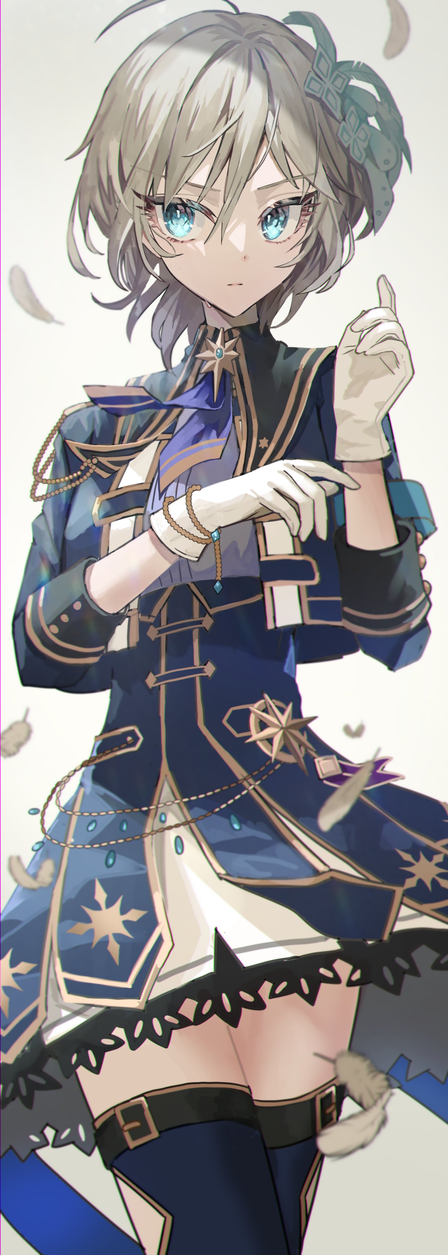 Safebooru - 1girl absurdres anastasia (idolmaster) bangs blue dress blue eyes cowlick dress ...