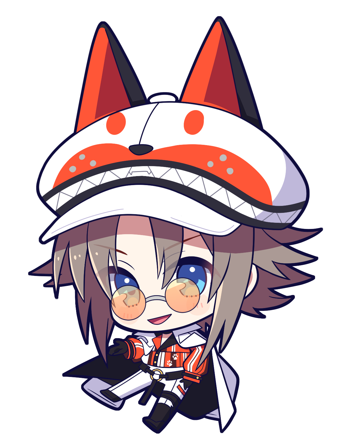 Safebooru - 1boy blue eyes brown hair chibi full body highres looking ...
