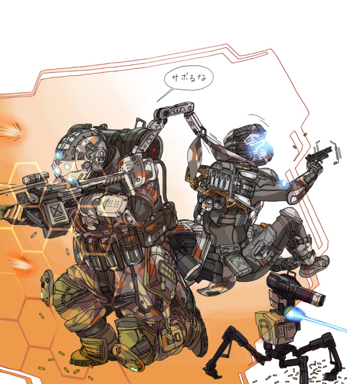 Safebooru - 2boys a-wall pilot (titanfall 2) b3 wingman elite bodysuit ...
