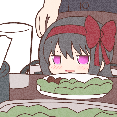 Safebooru - 1girl akemi homura black hair blush bow cup drinking glass ...