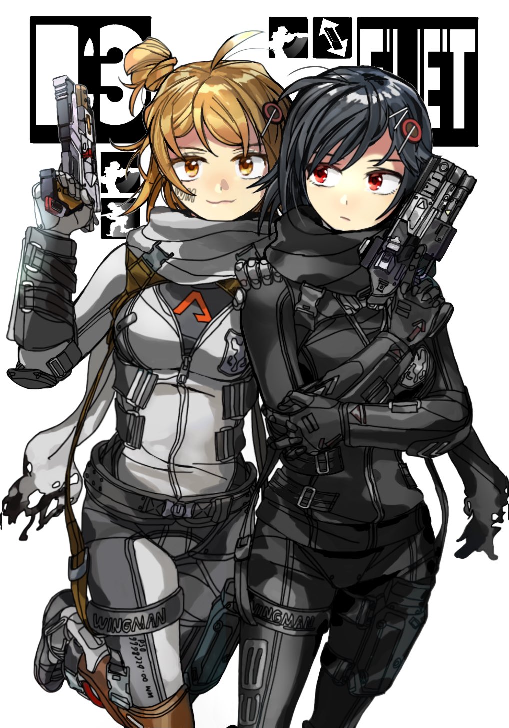Safebooru - 2girls arm around shoulder b3 wingman b3 wingman elite ...