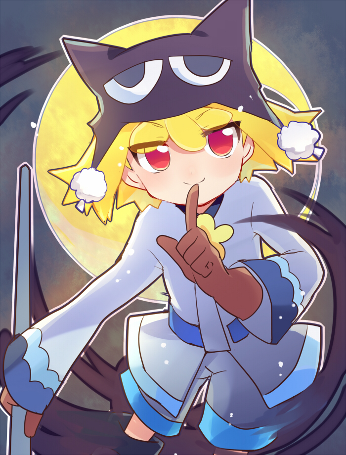 Safebooru - 1girl animal hat bangs black headwear blonde hair brown gloves character request ...