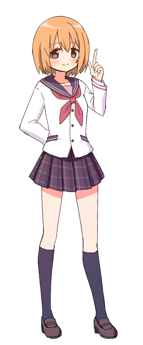 Safebooru - 1girl arm behind back bangs black socks blush brown footwear buttons dot nose full ...