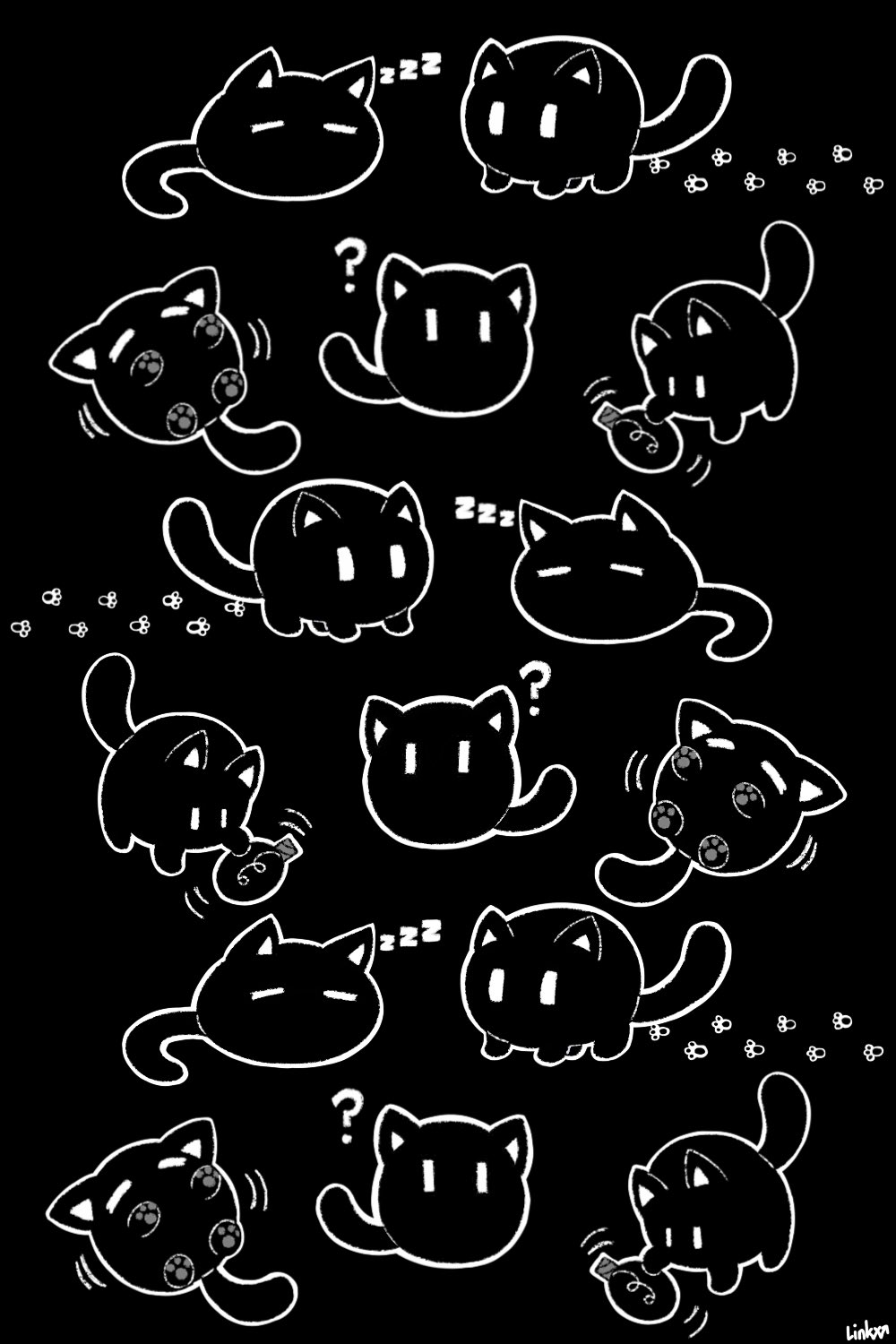 Safebooru - ? artist name black background cat halfdemonlinkx highres ...