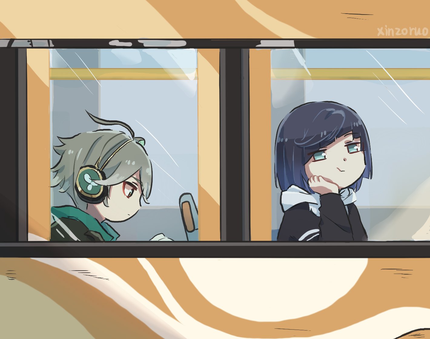 Safebooru - 1boy 1girl alhaitham (genshin impact) alternate costume artist name bangs black hair ...