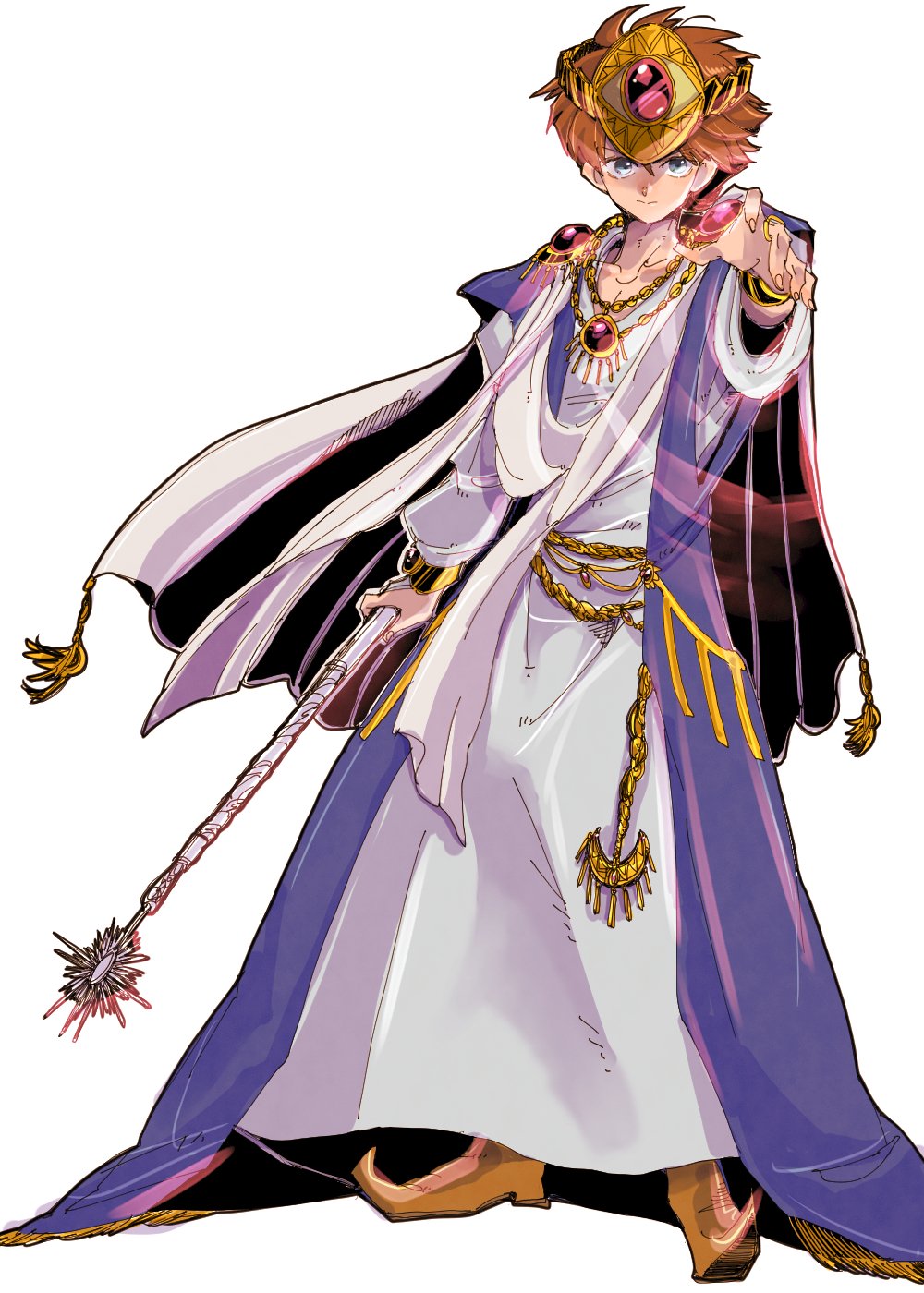 Safebooru - 1boy belt blue eyes boots brown hair butz klauser circlet ...