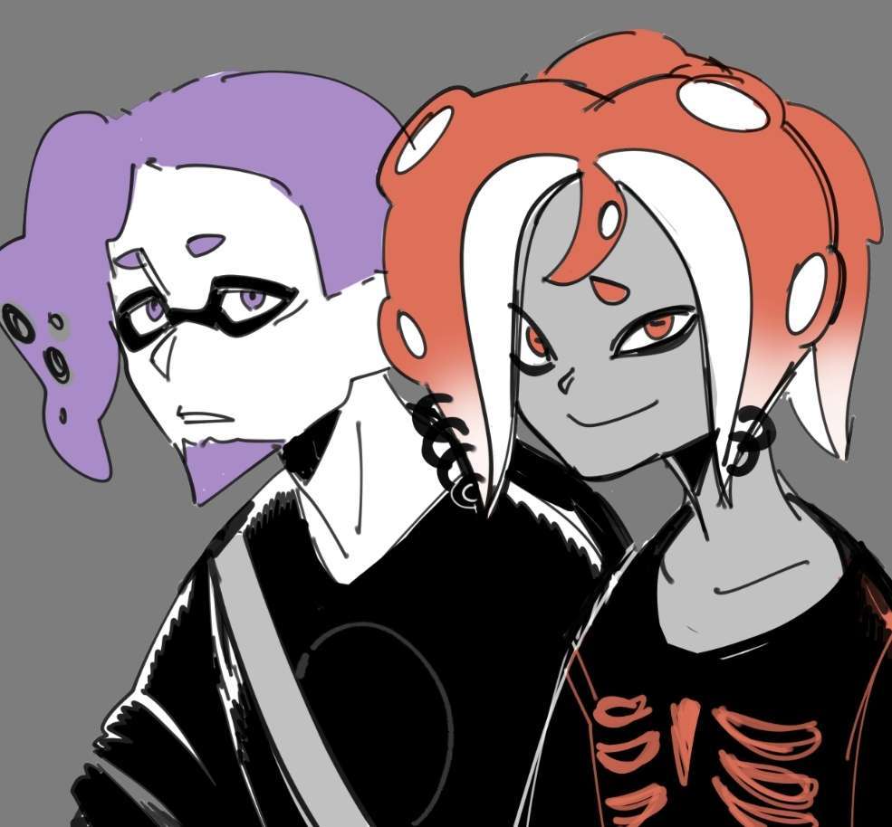 Safebooru - 2boys bangs beard black shirt caffstrink closed mouth ...