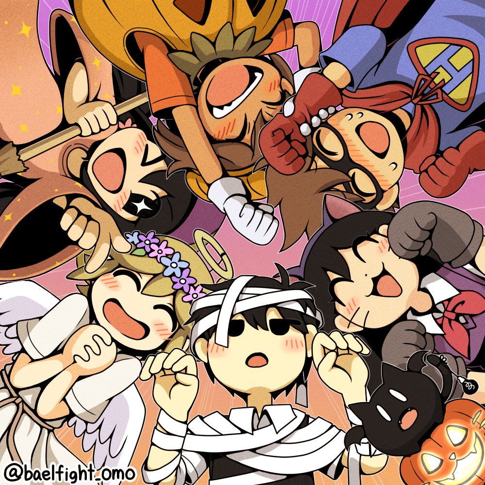 Safebooru - > o + + 2girls 4boys angel costume angel wings aubrey ...