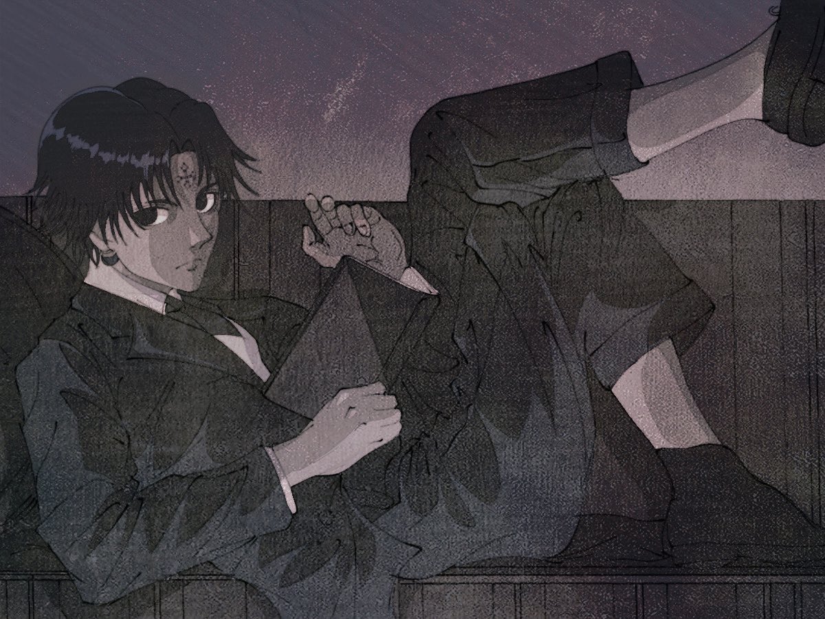 Safebooru - 1boy black hair black suit book chrollo lucilfer cross ...