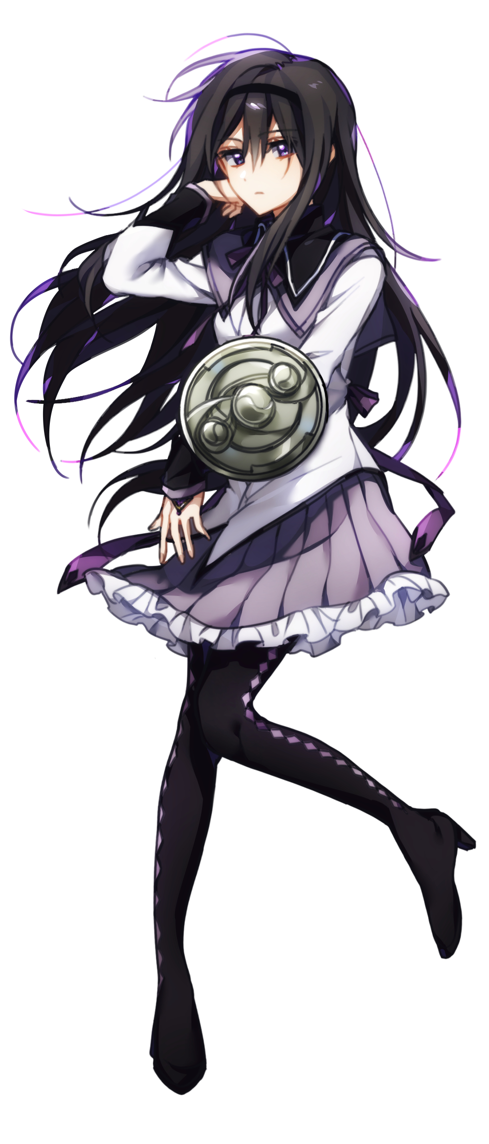 Safebooru - 1girl akemi homura back bow black footwear black hair black ...