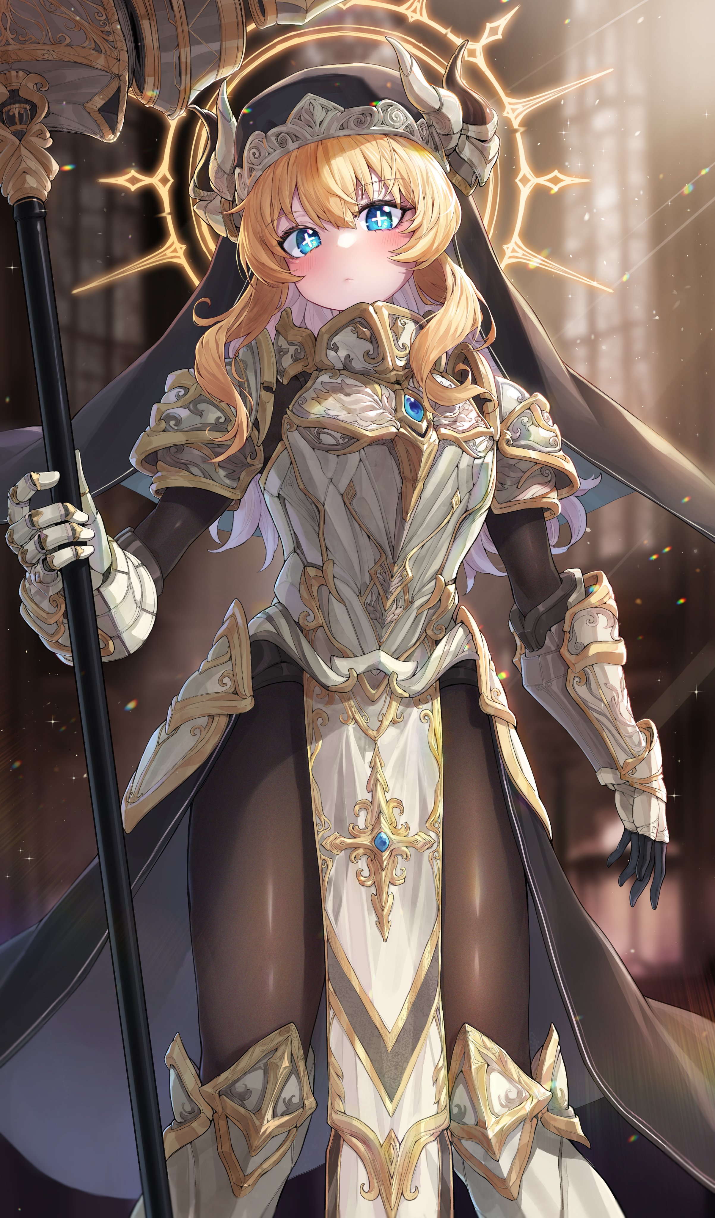 Safebooru - 1girl absurdres armor armored boots armored dress bangs black headwear black leotard ...