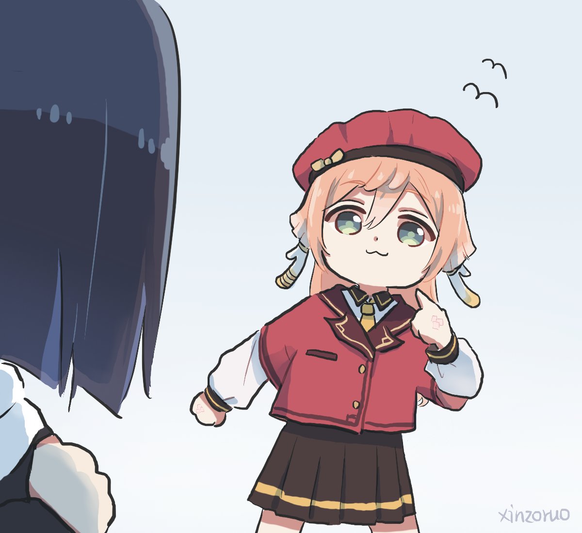 Safebooru - 2girls :3 adapted costume alternate costume black hair ...