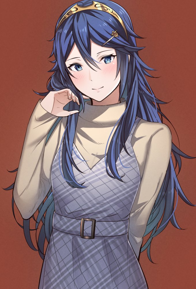 Safebooru - 1girl alternate costume ameno (a meno0) arm behind back bangs belt belt buckle blue ...