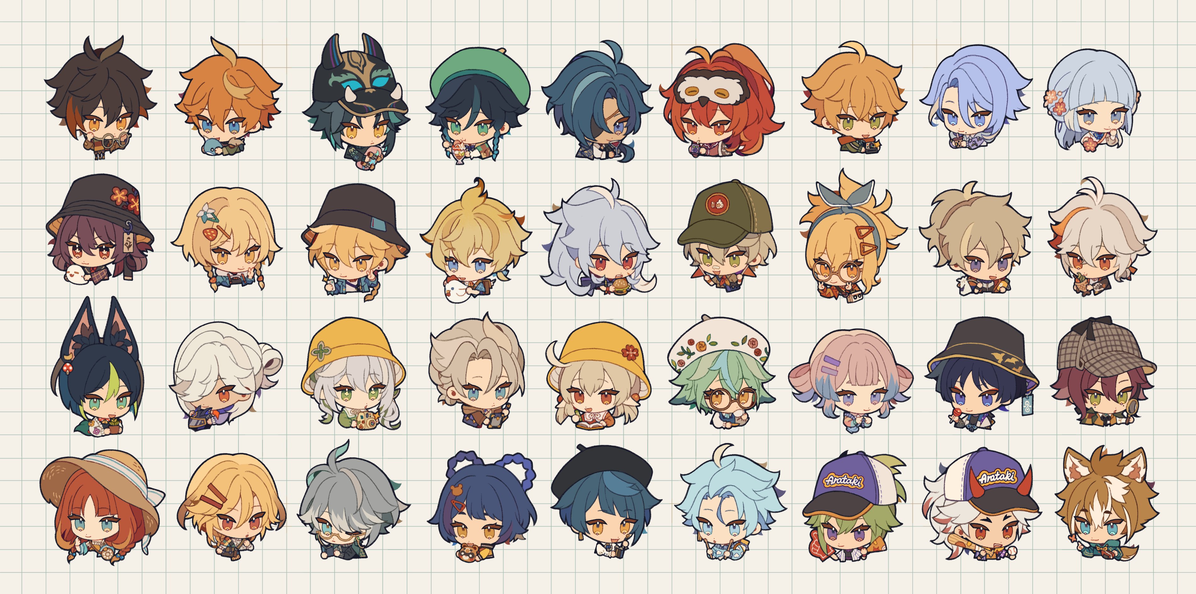 Safebooru - 6+boys 6+girls absurdres aether (genshin impact) ahoge albedo (genshin impact ...