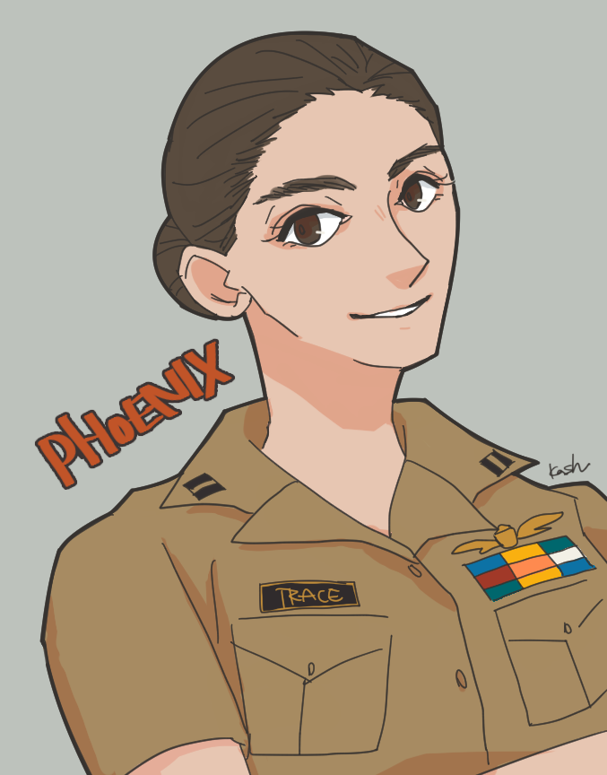 Safebooru - 1girl badge breast pocket brown eyes brown hair character ...