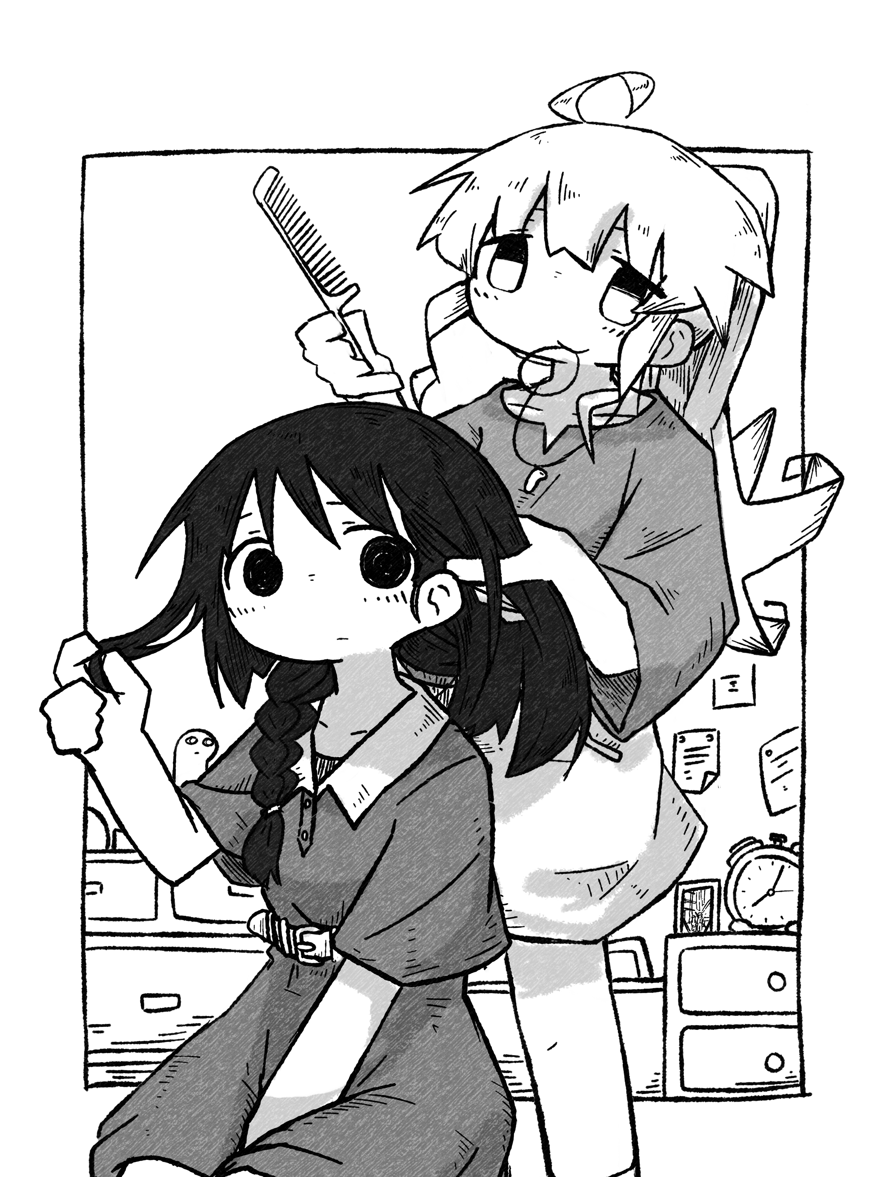 Safebooru - 2girls absurdres ahoge braid chito (shoujo shuumatsu ryokou ...