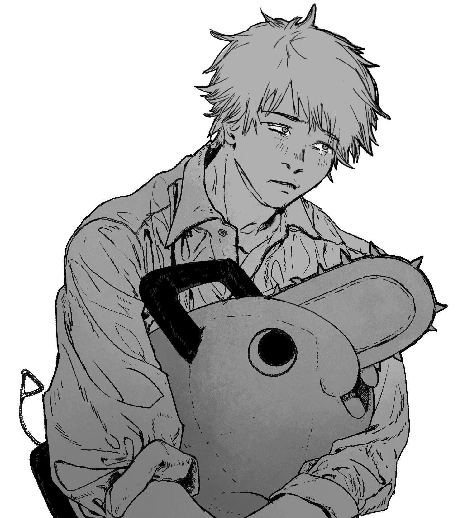 Safebooru - 1boy chainsaw chainsaw man collared shirt denji (chainsaw ...