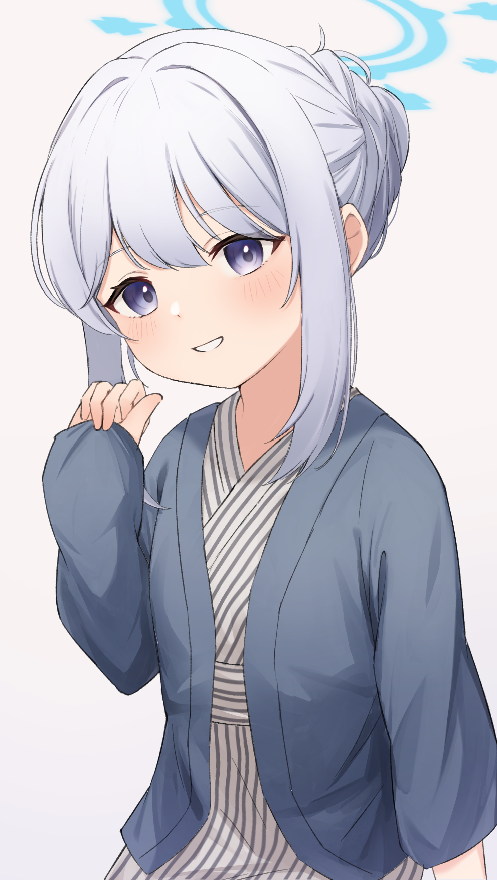 Safebooru - 1girl :d alternate costume alternate hairstyle bangs blue archive commentary request ...