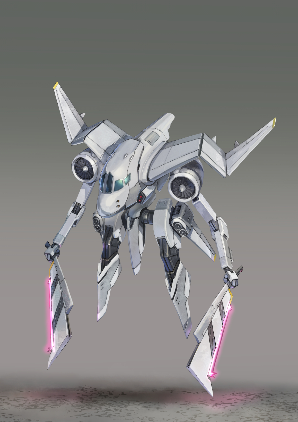 Safebooru - dual wielding english commentary full body grey background highres holding holding ...