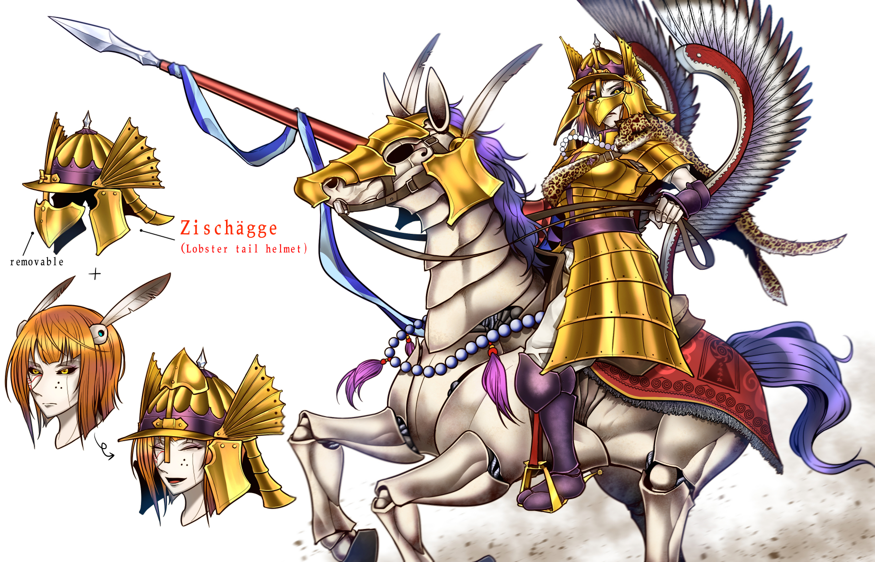 Safebooru - 1girl armor bangs barding black sclera boots closed mouth ...