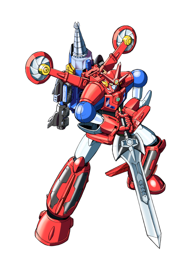 Safebooru - from above full body getter dragon getter robo getter robo g holding holding sword ...