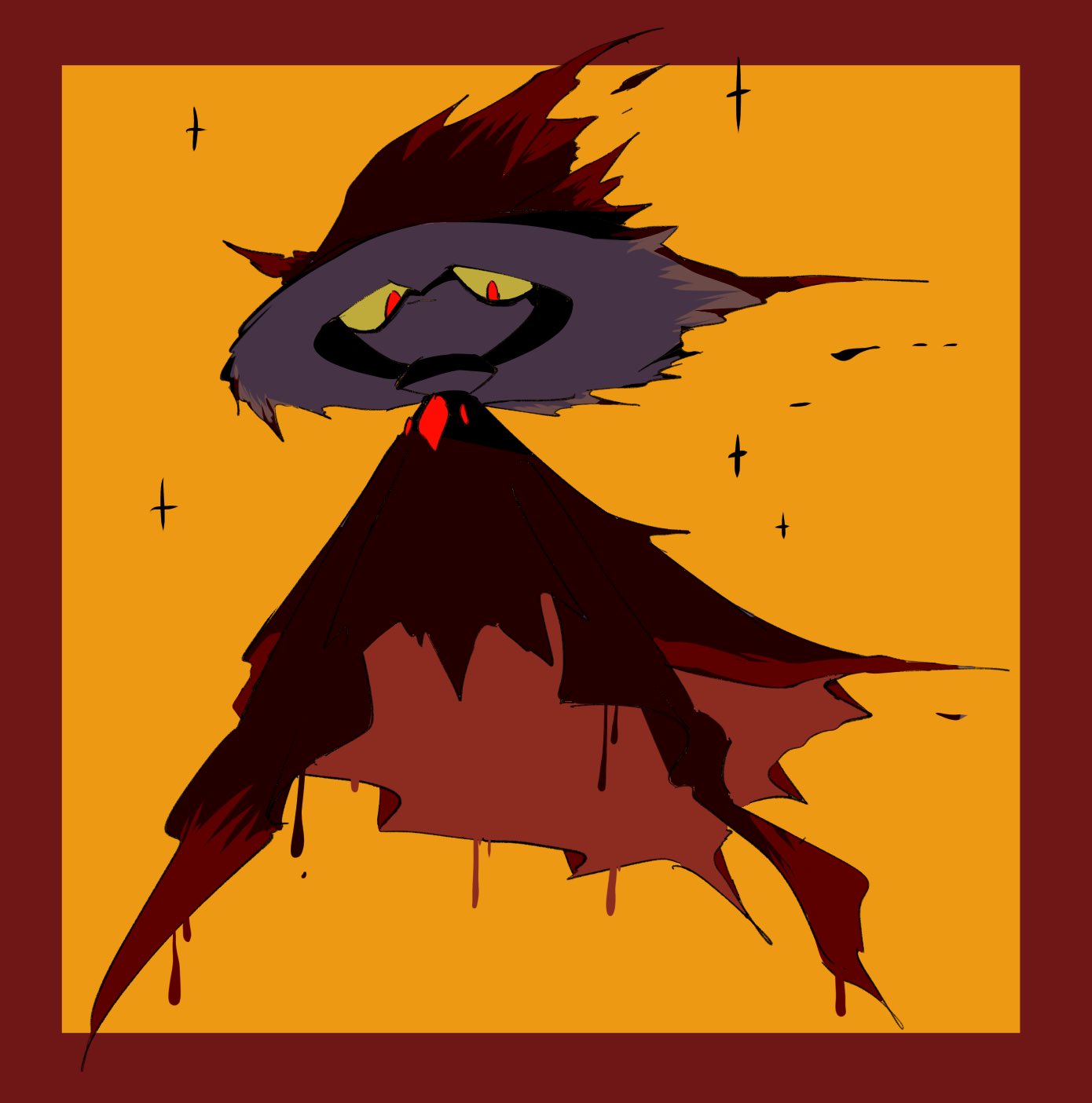 Safebooru - border colored sclera commentary request dripping full body highres looking down ...