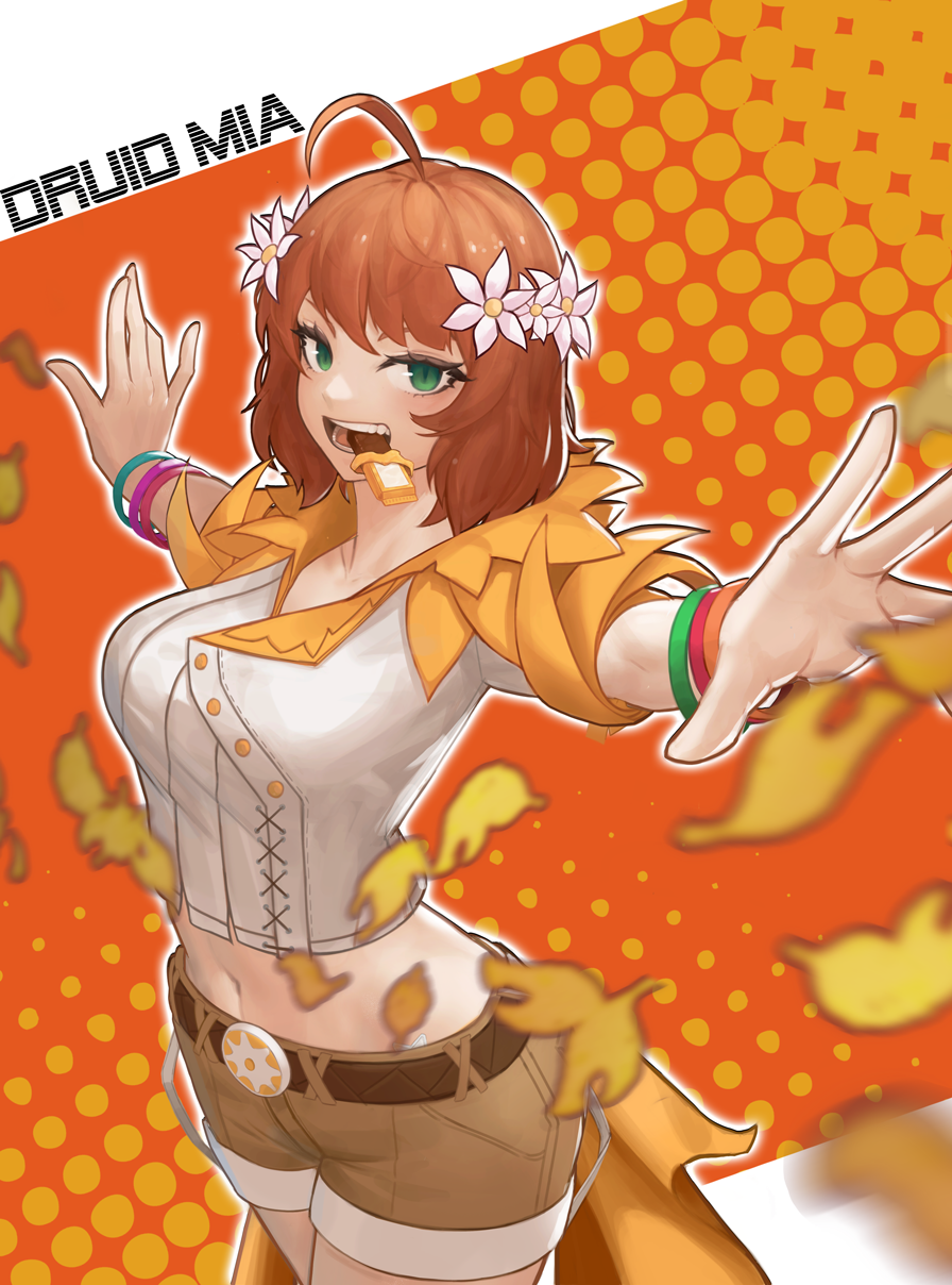 Safebooru - 1girl ahoge arc2urus bangs belt blurry bracelet breasts ...