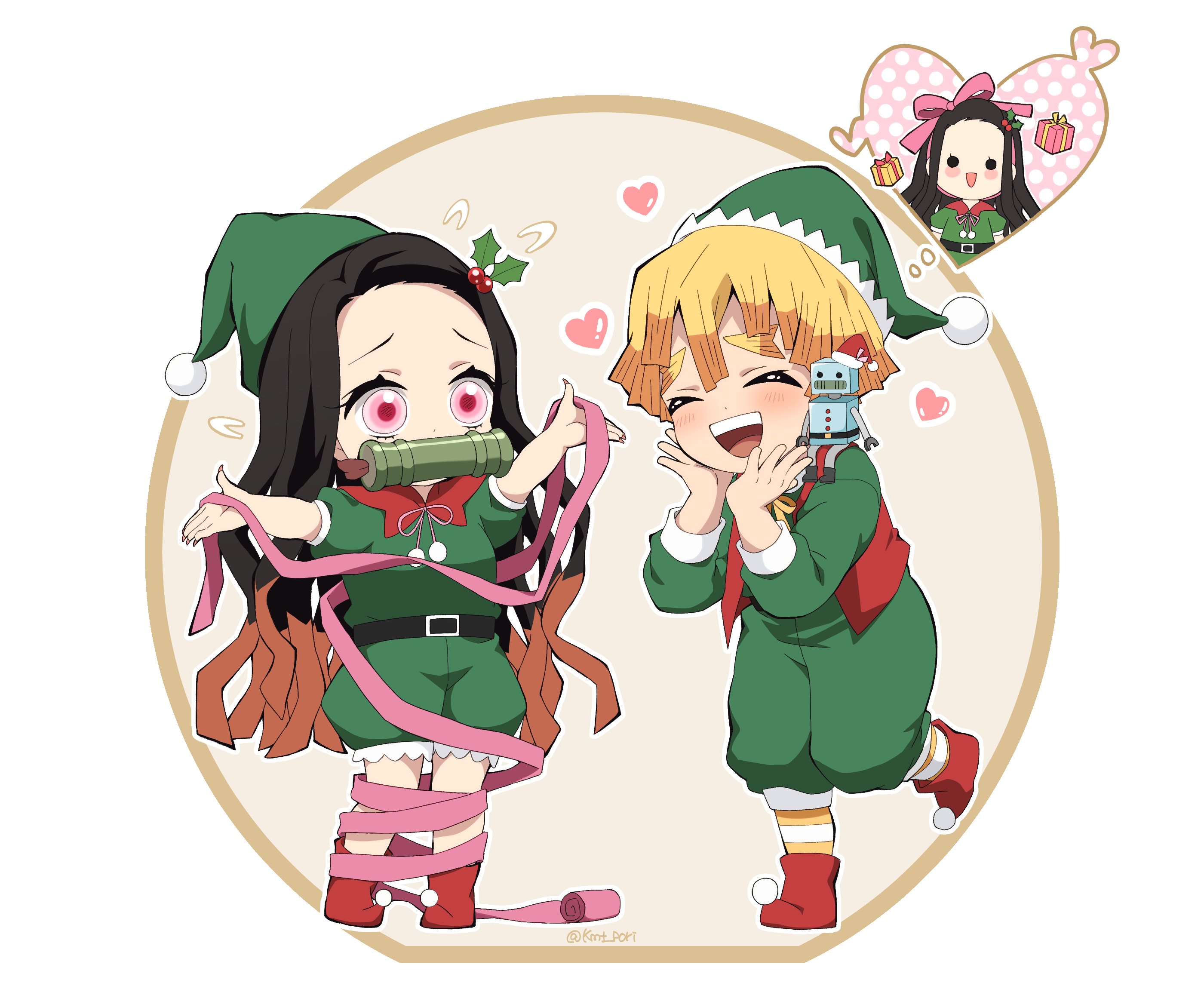 Safebooru - 1girl agatsuma zenitsu black hair blonde hair brown hair ...