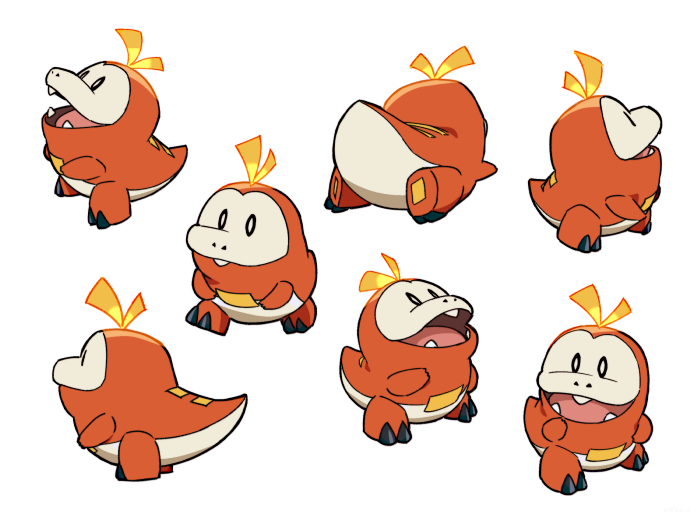 Safebooru - black eyes bright pupils commentary request fangs fuecoco ...