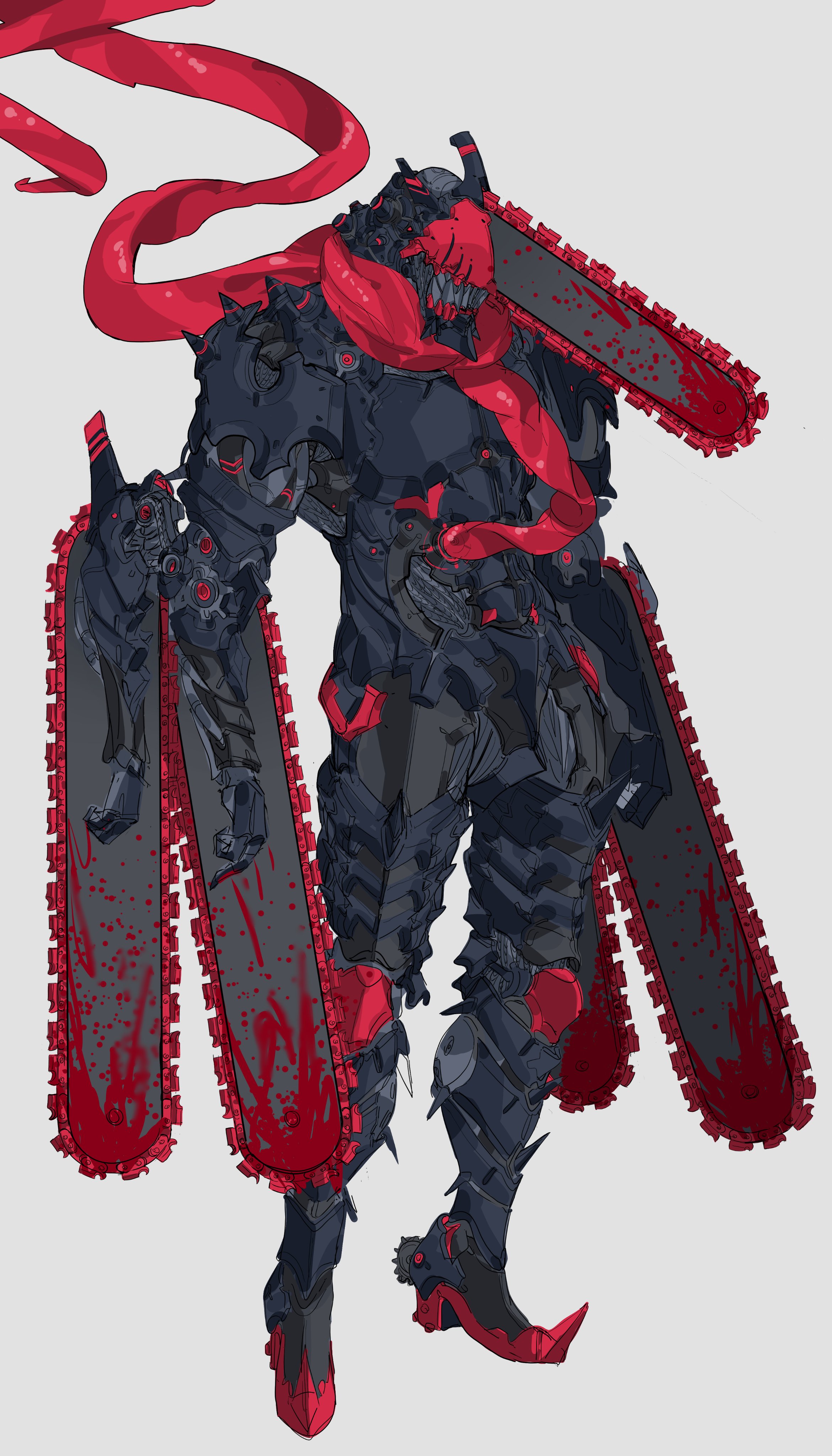Safebooru - absurdres blood blood on weapon chainsaw devil chainsaw man extra arms floating ...